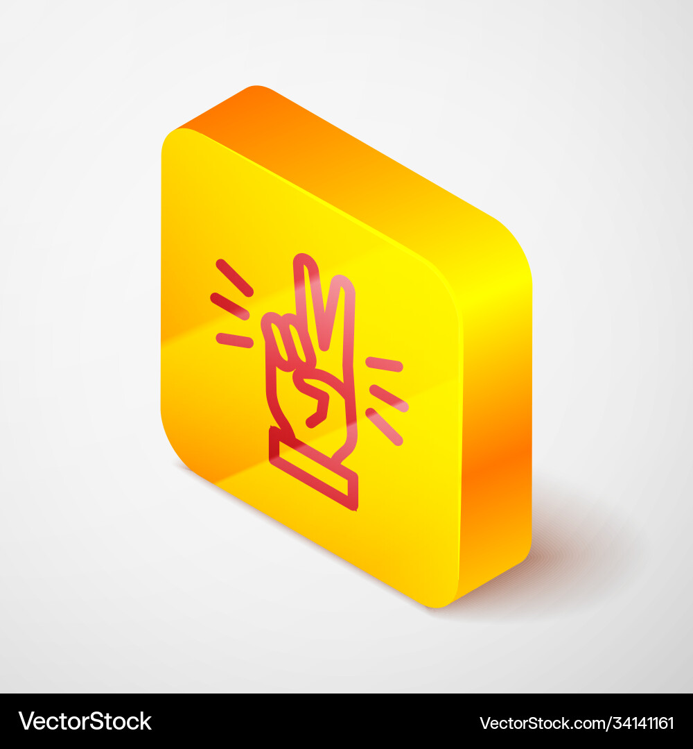 Isometric line hand showing two finger icon Vector Image