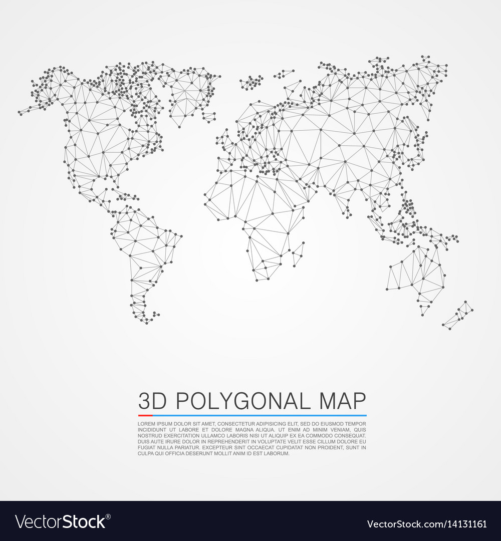 Map 3d polygon Royalty Free Vector Image - VectorStock