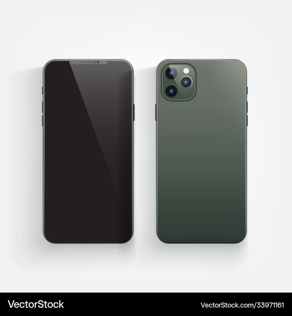 Modern realistic green smartphone new 2019 Vector Image