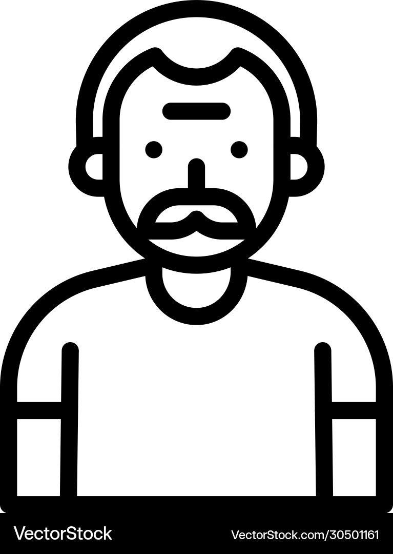Old man avatar ine style icon Royalty Free Vector Image