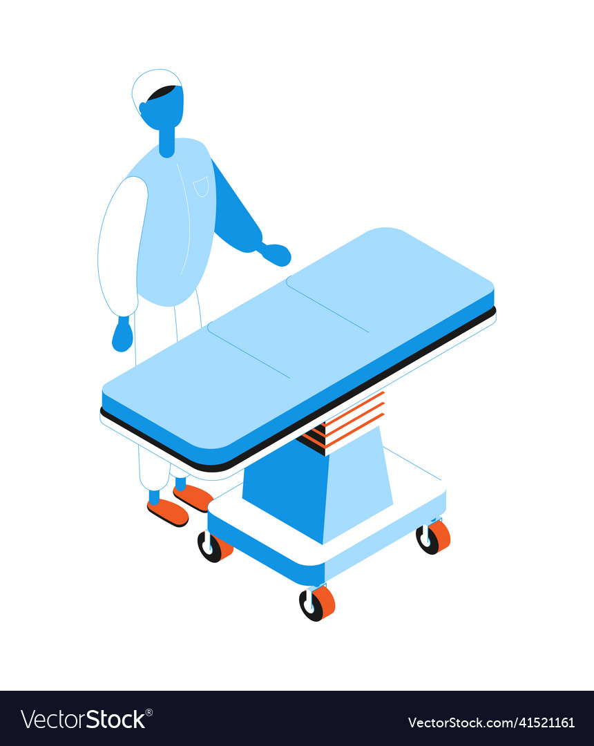 Operating room bed composition Royalty Free Vector Image