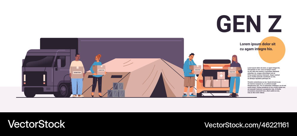 People holding donation help boxes with medical Vector Image
