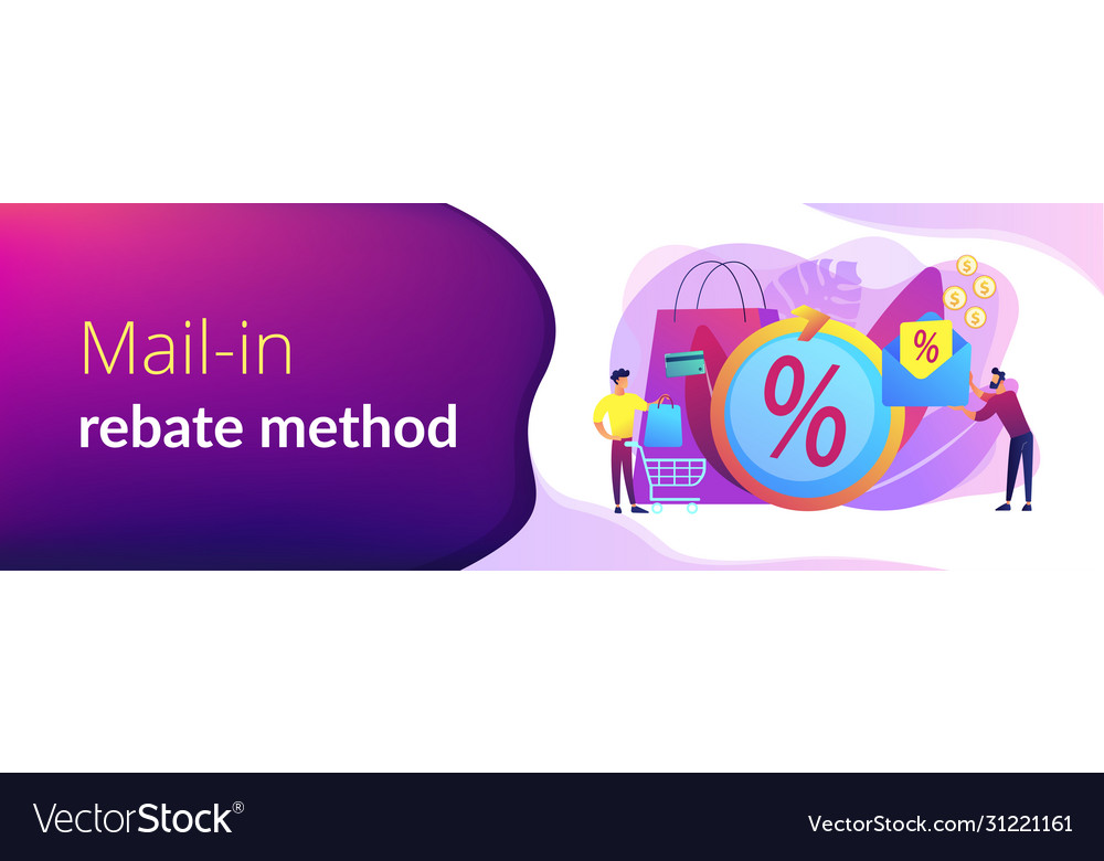 Rebate program concept banner header Royalty Free Vector