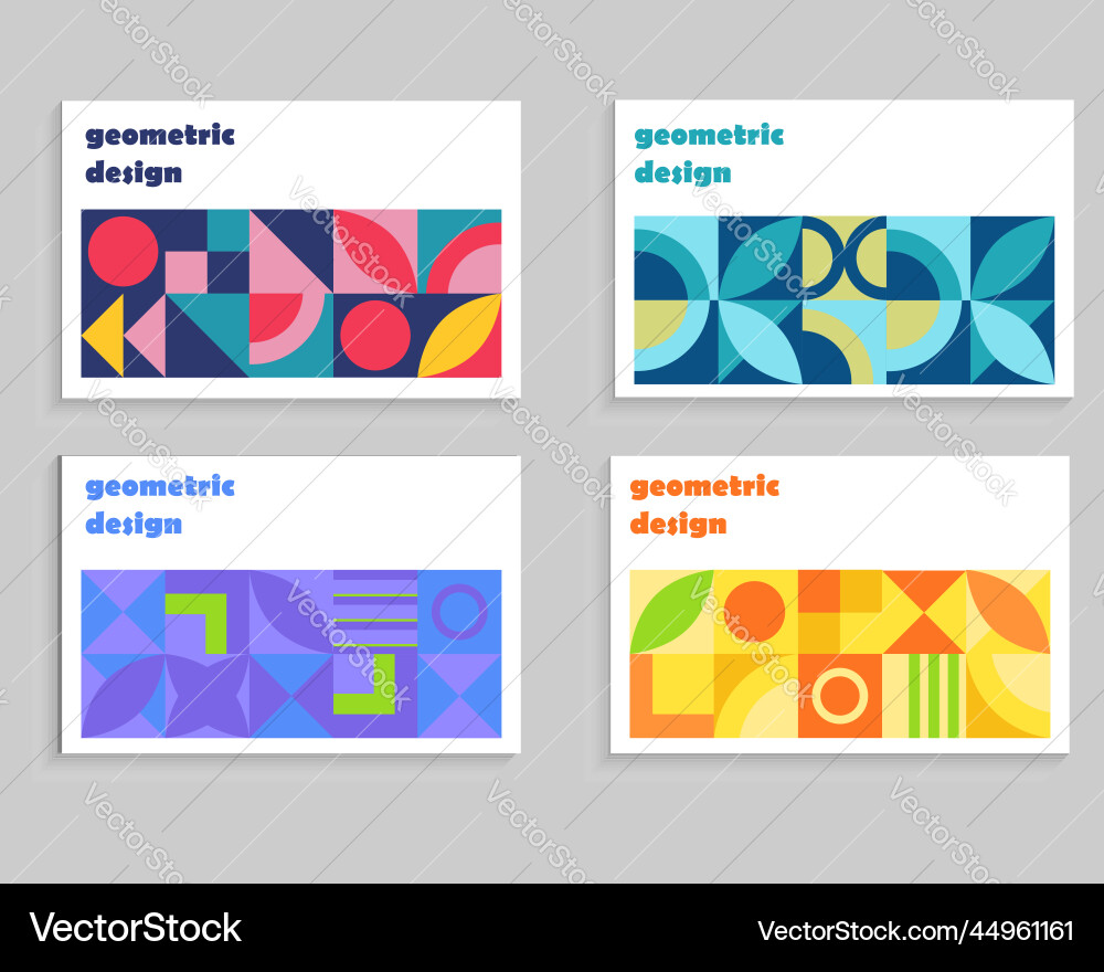 Set of horizontal backgrounds with geometric Vector Image