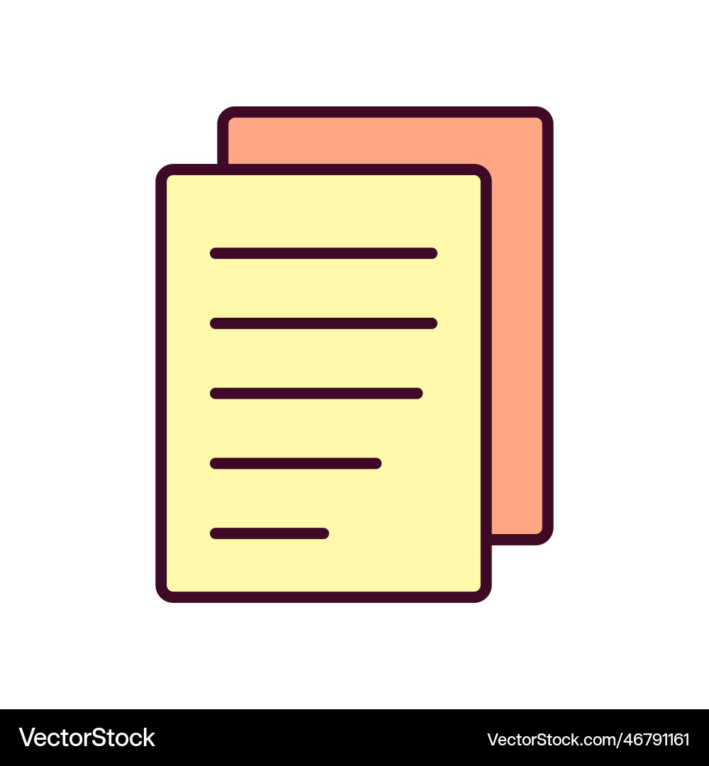 Sheet icon sheet lineal color icon Royalty Free Vector Image