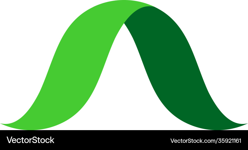 Symbol letter a simple curves leaf colors Vector Image