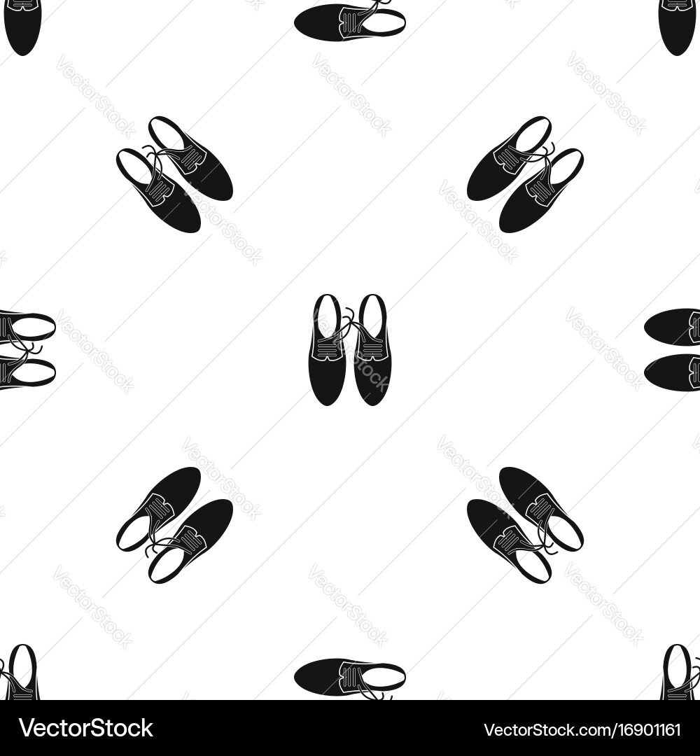 Tied laces on shoes joke pattern seamless black Vector Image