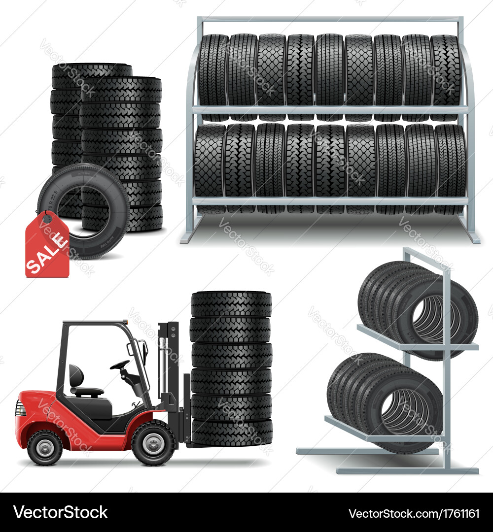 Tire shop icons Royalty Free Vector Image - VectorStock
