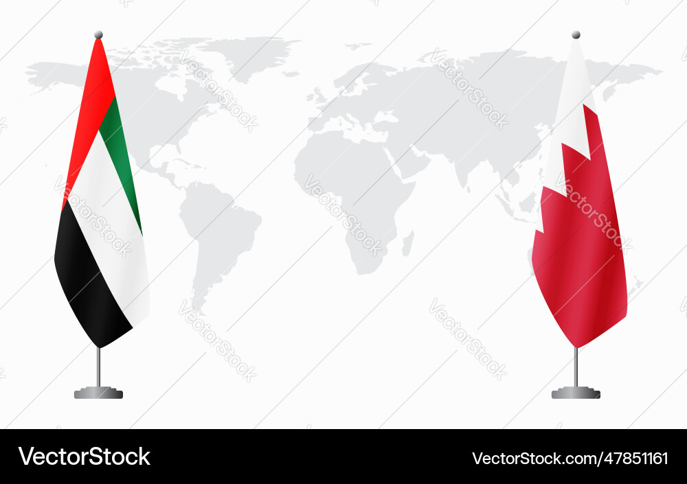 United arab emirates and bahrain flags Royalty Free Vector