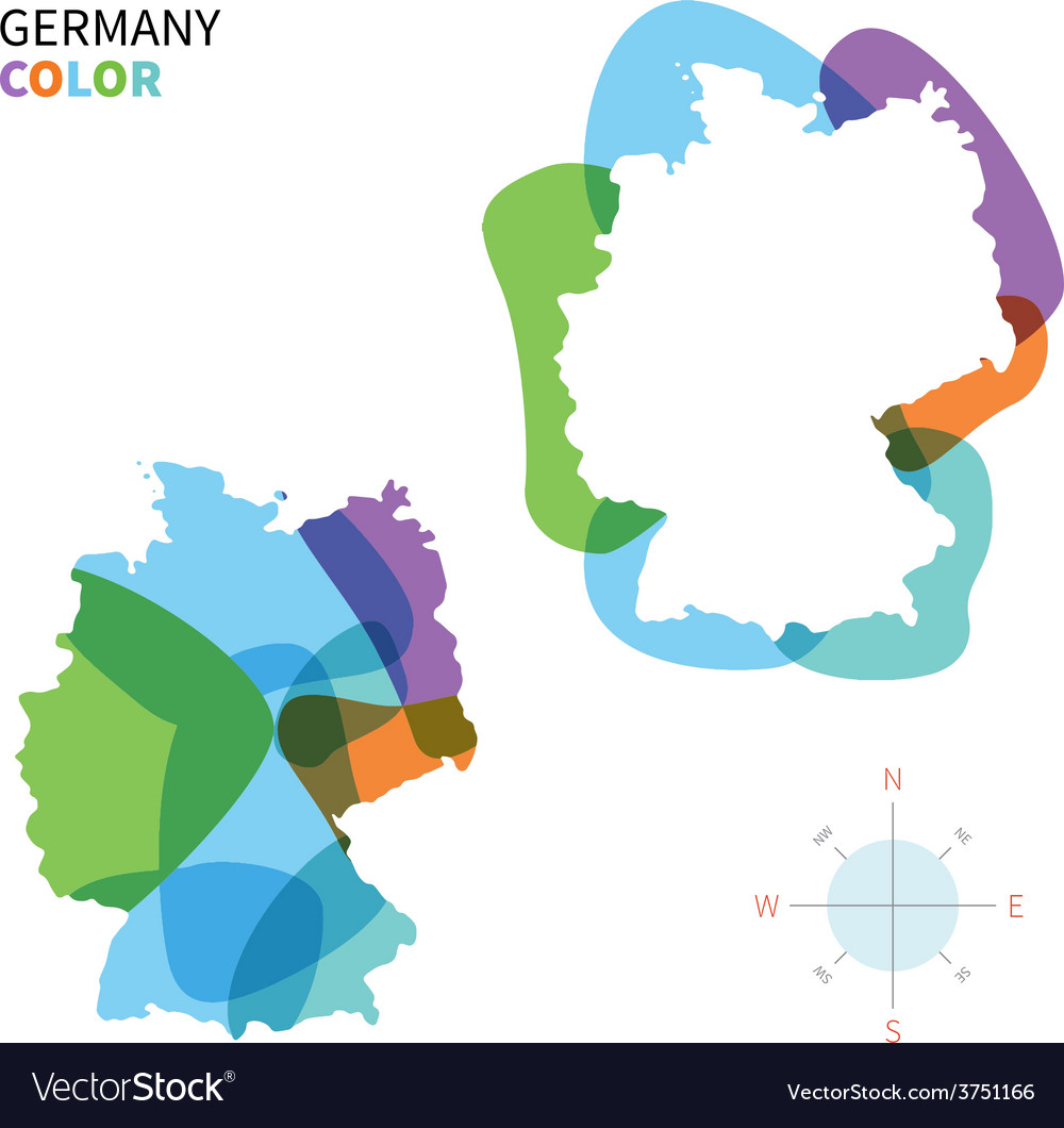 Abstract color map of germany Royalty Free Vector Image
