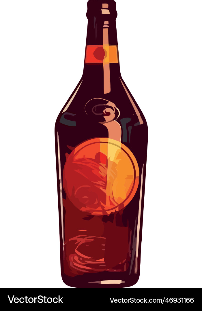 Alcohol bottle icon on transparent background Vector Image