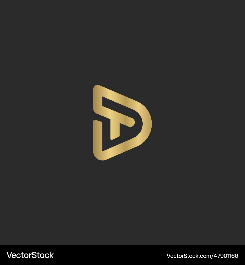 Alphabet letters initials logo dt td d and t Vector Image