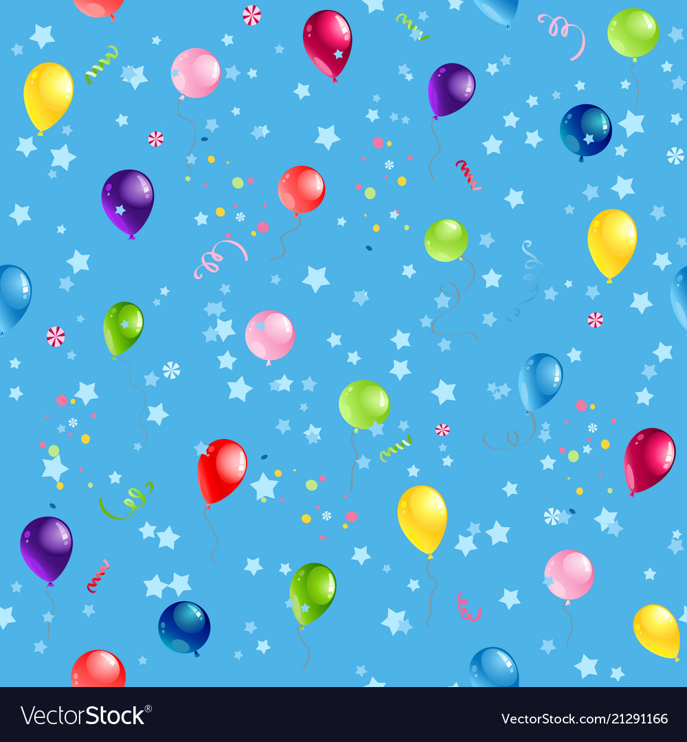 Blue pattern balloons Royalty Free Vector Image