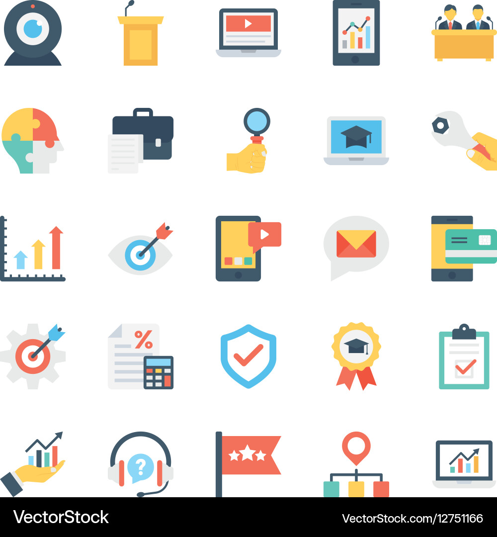 Business icons 13 Royalty Free Vector Image - VectorStock