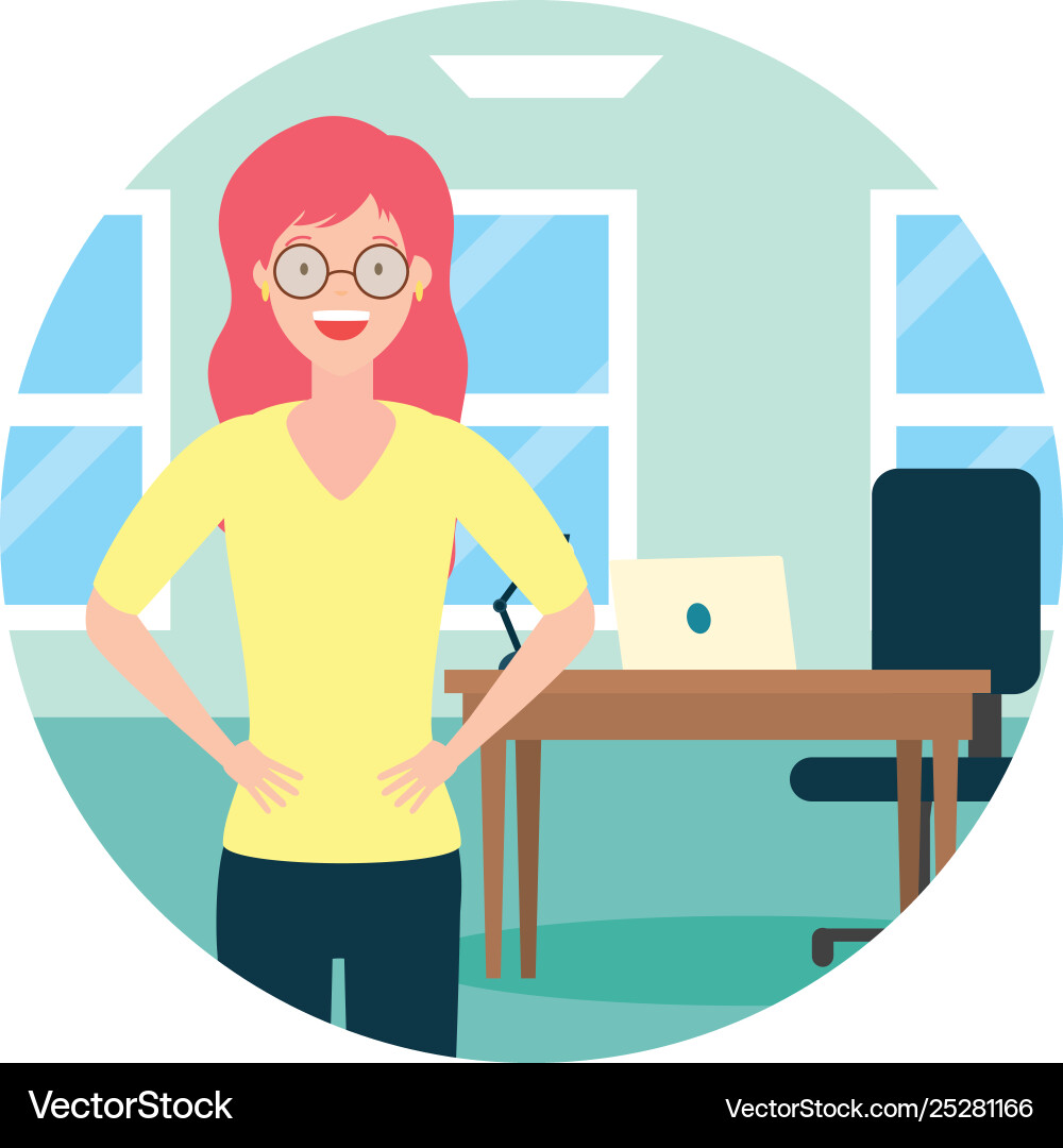 Business woman office Royalty Free Vector Image