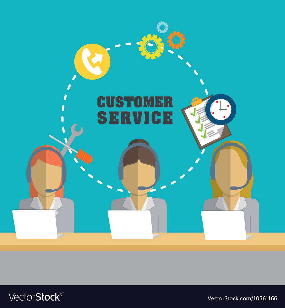 Customer service technical icon set Royalty Free Vector