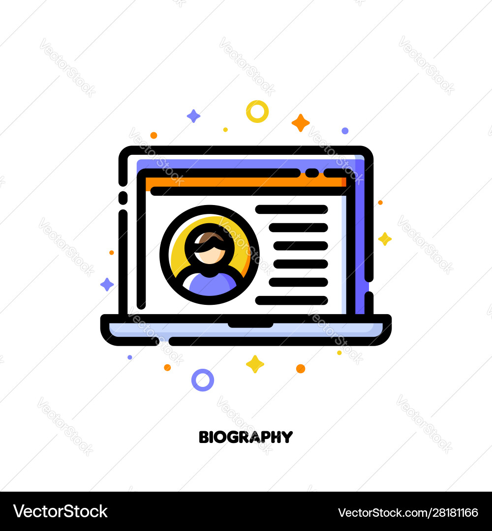 Icon job application form with profile photo Vector Image