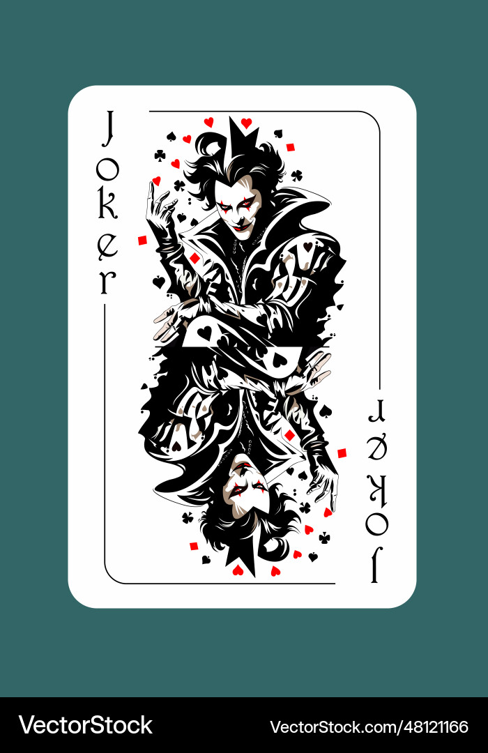 Joker playing card original design card Royalty Free Vector
