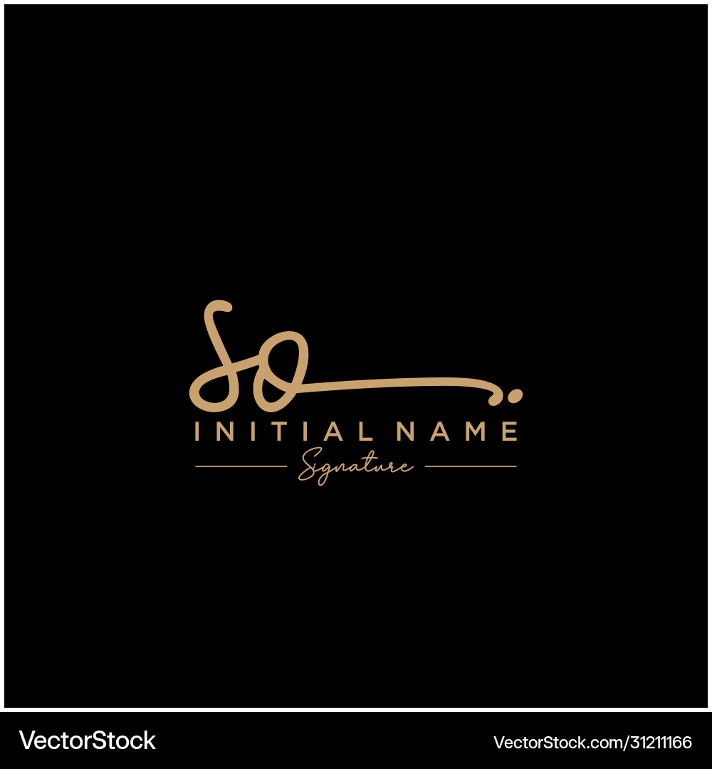 Letter so signature logo template Royalty Free Vector Image