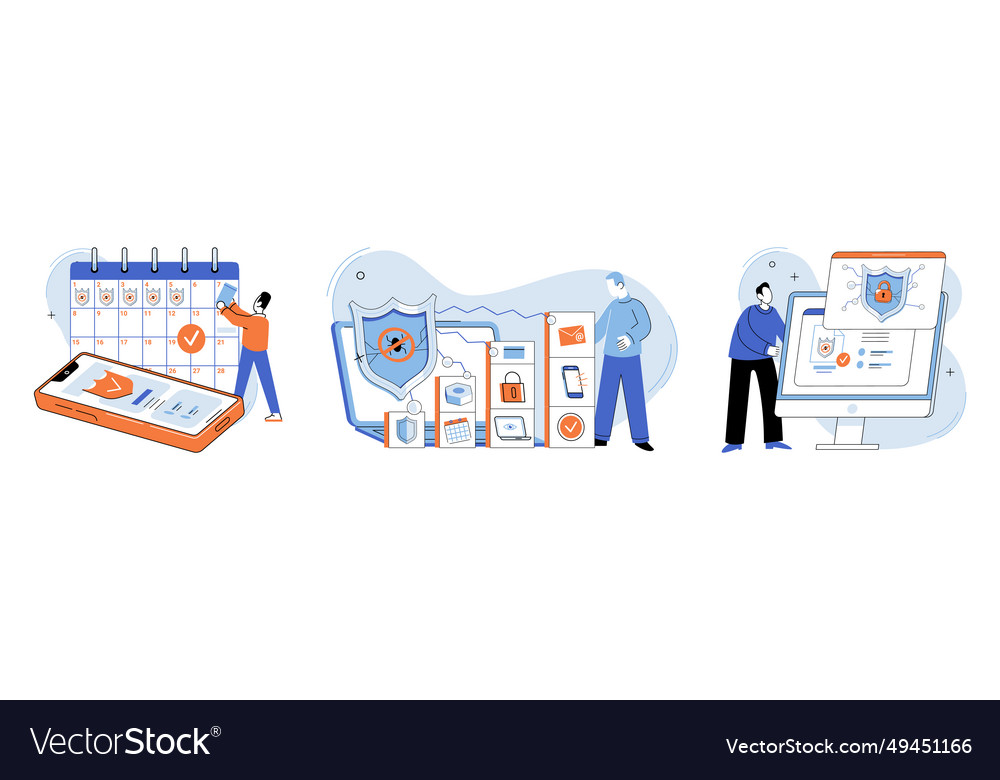 Malware spyware virus malicious software poses Vector Image