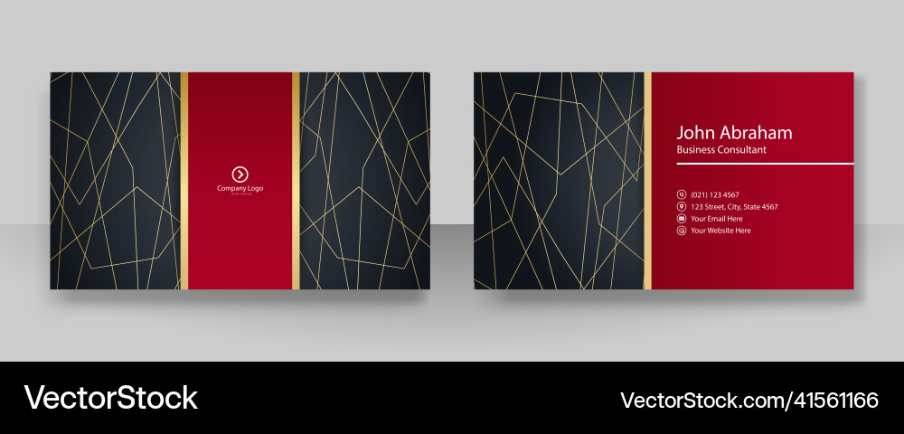Modern professional corporate black red gold Vector Image