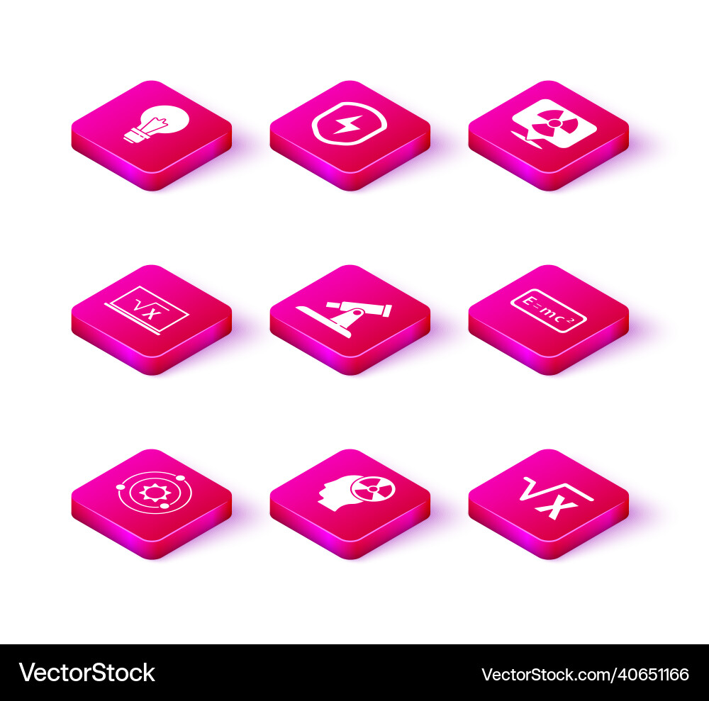Set solar system head and radiation symbol Vector Image
