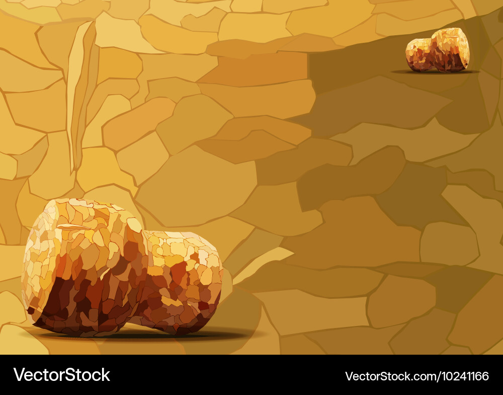Two champagne corks lying of mosaics Royalty Free Vector