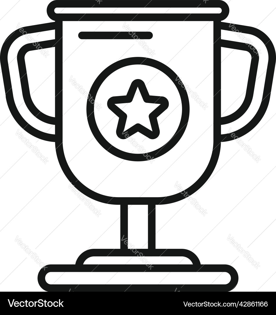 University award cup icon outline degree Vector Image