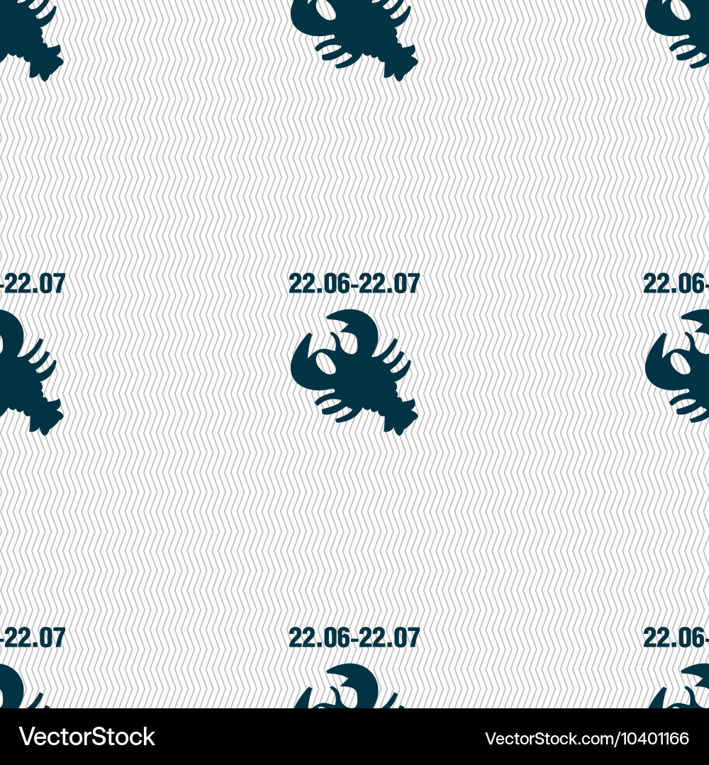 Zodiac cancer sign seamless pattern with geometric