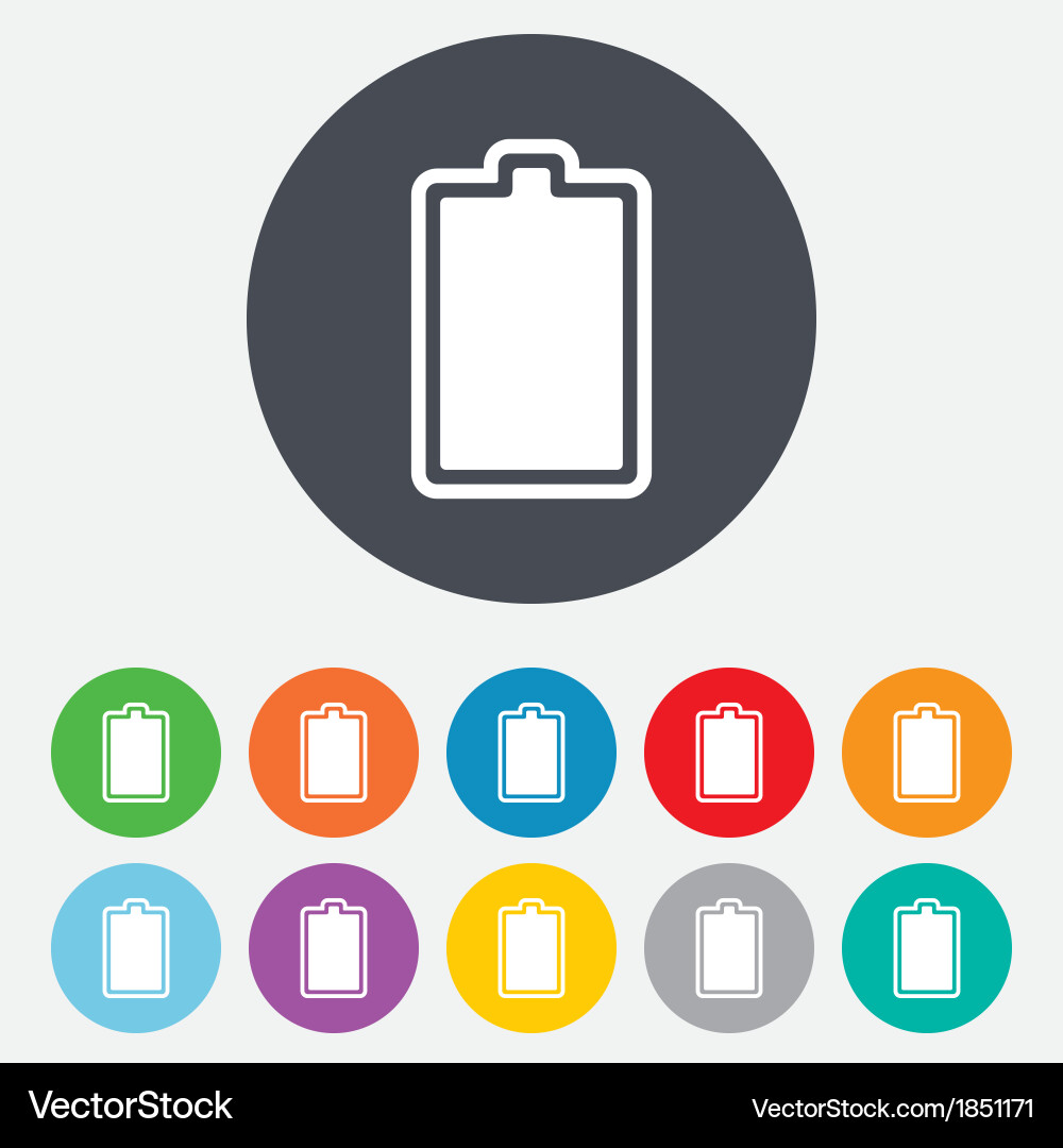 Battery fully charged sign icon Electricity Vector Image