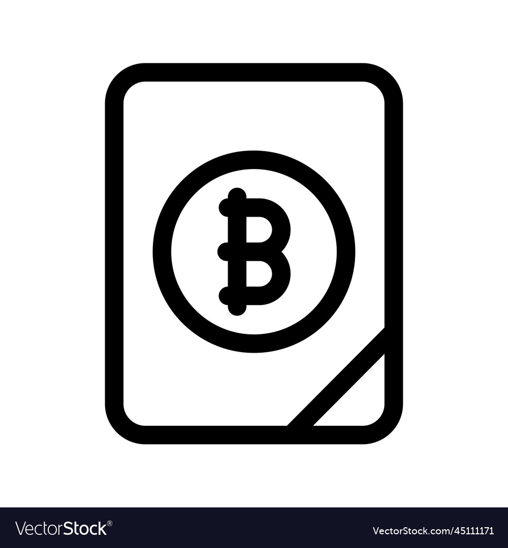 Bitcoin document icon Royalty Free Vector Image