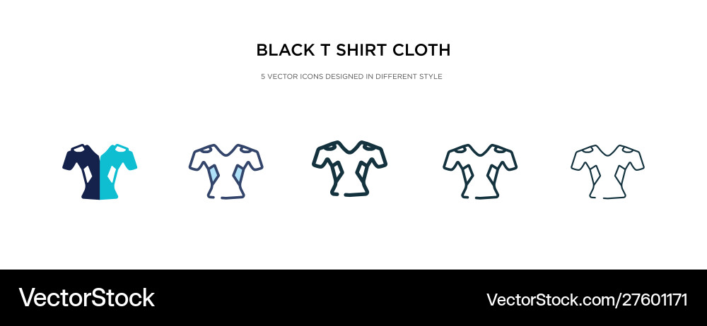 Black t shirt cloth icon in different style two Vector Image