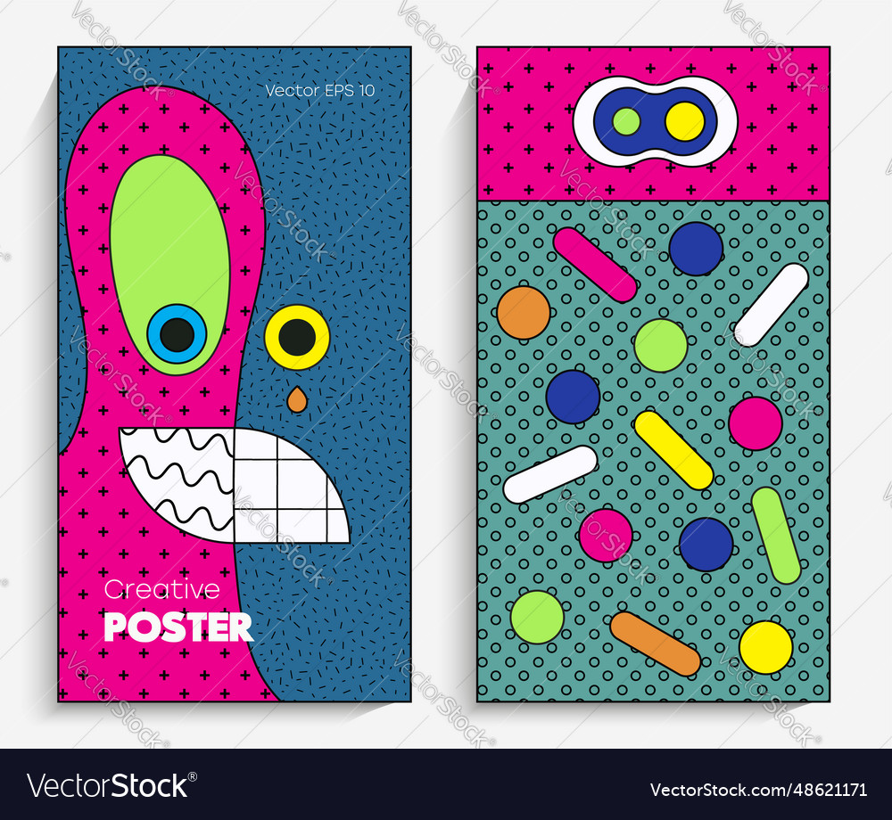 Bright geometric brochures design elements Vector Image