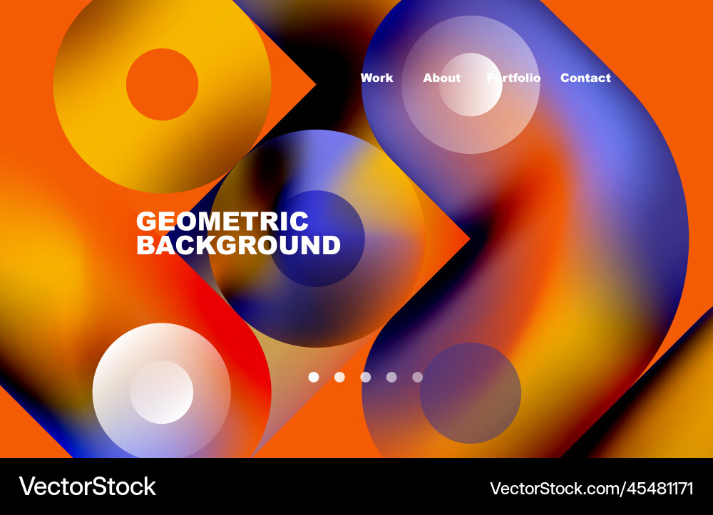 Circles and round shapes landing page abstract Vector Image