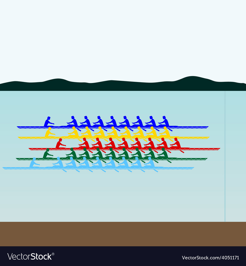 Competitions in rowing Royalty Free Vector Image