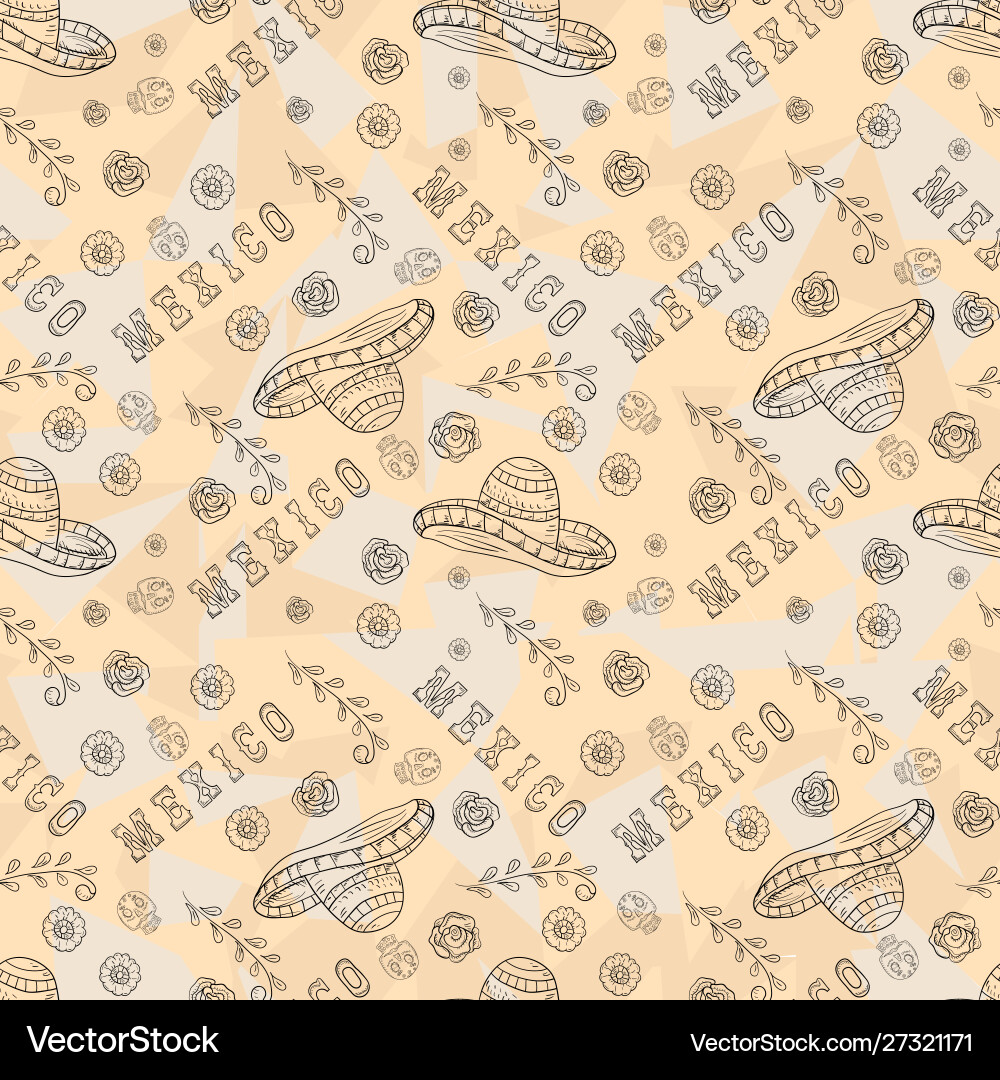 Contour 6 a seamless mexican theme for design Vector Image