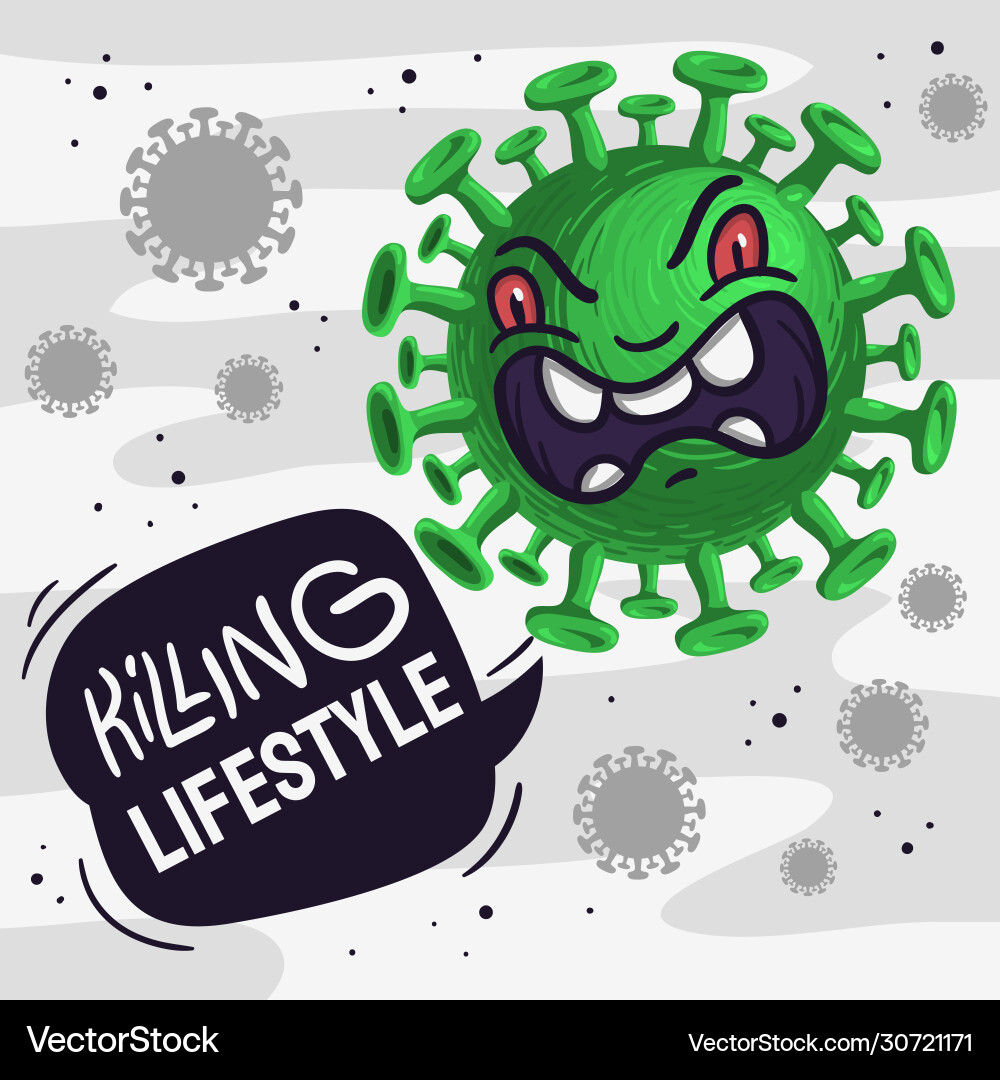 Coronavirus covid 19 related design monster Vector Image