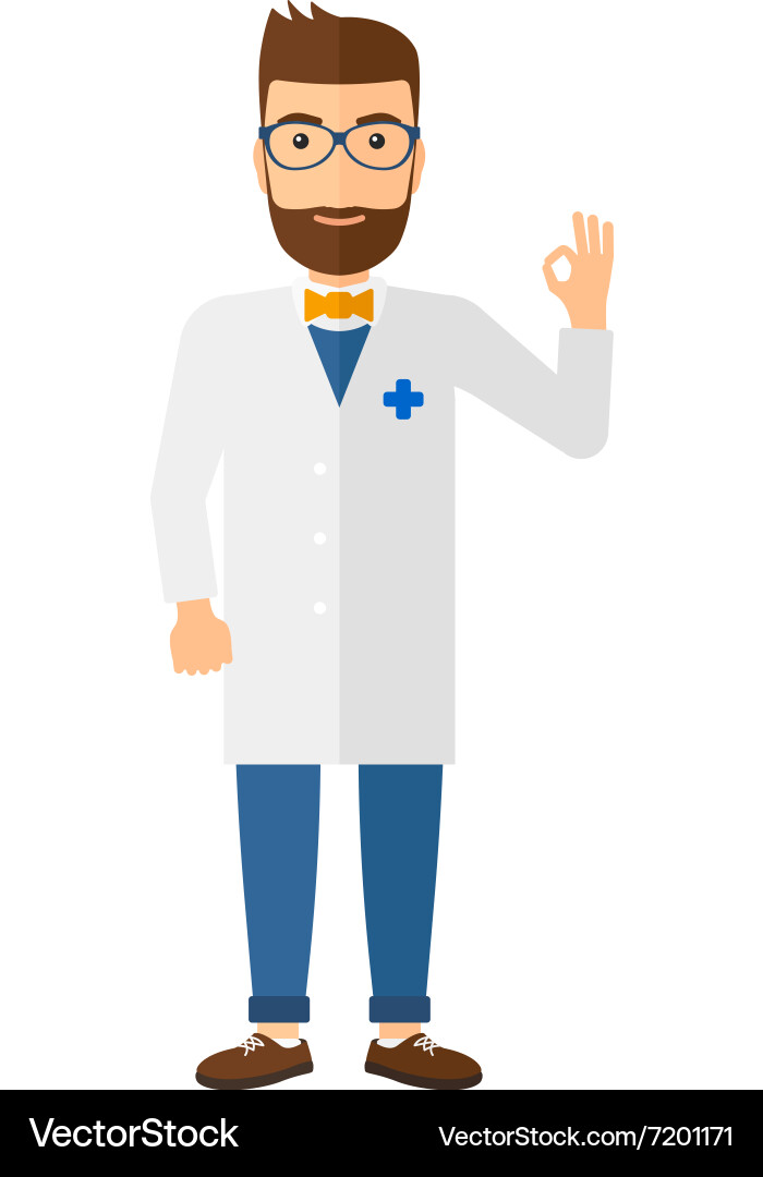 Doctor showing sign ok Royalty Free Vector Image