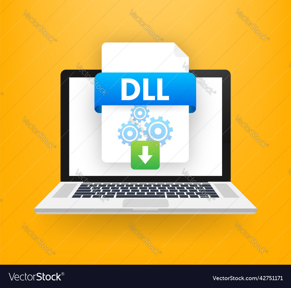 Flat design with people dll - dynamic link Vector Image