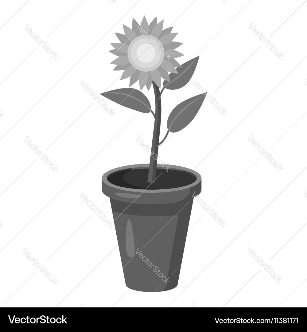Flower icon gray monochrome style Royalty Free Vector Image