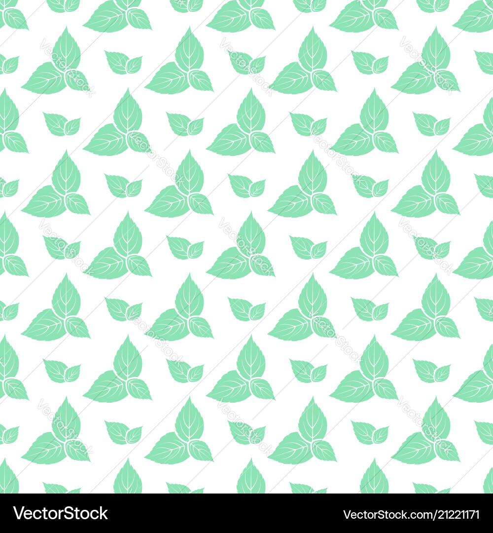 Green leaves of fresh mint seamless pattern Vector Image