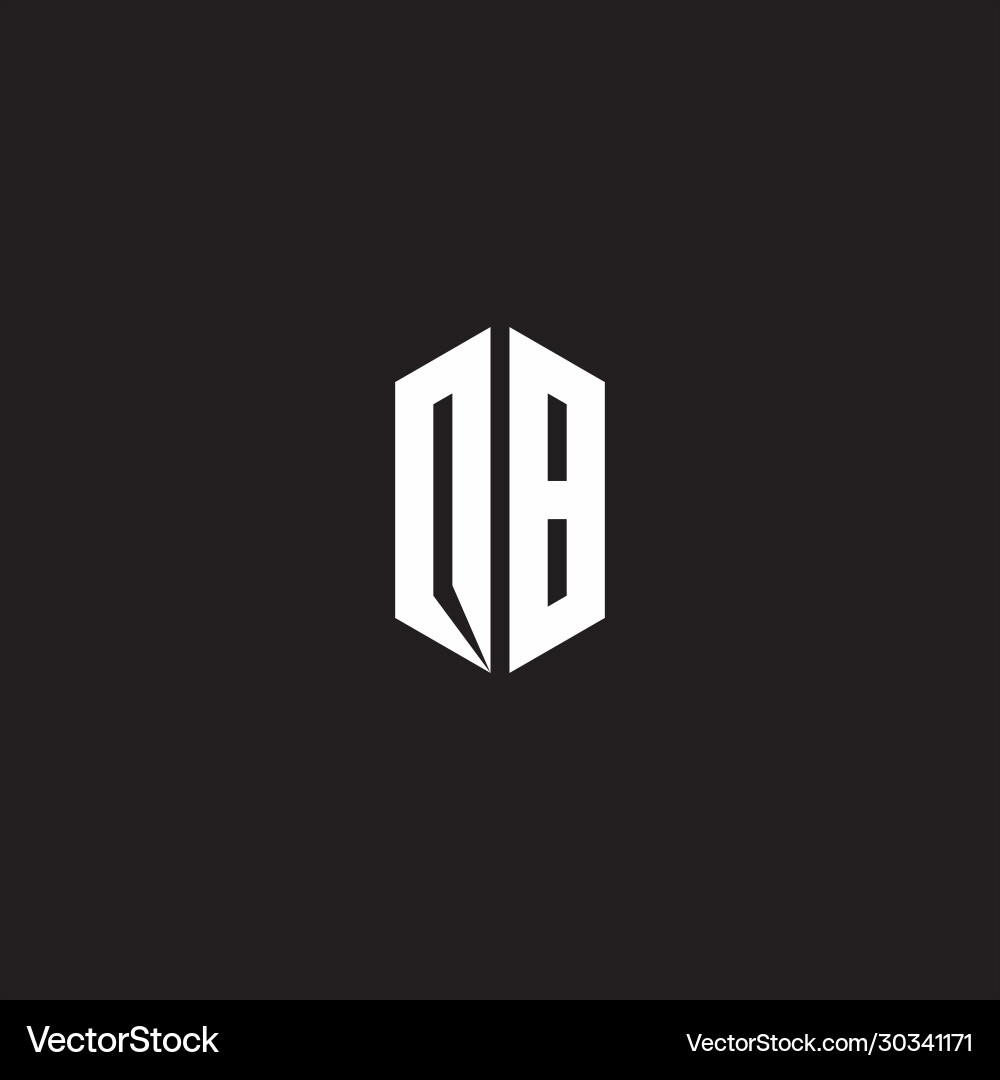 Ob logo monogram with hexagon shape style design Vector Image