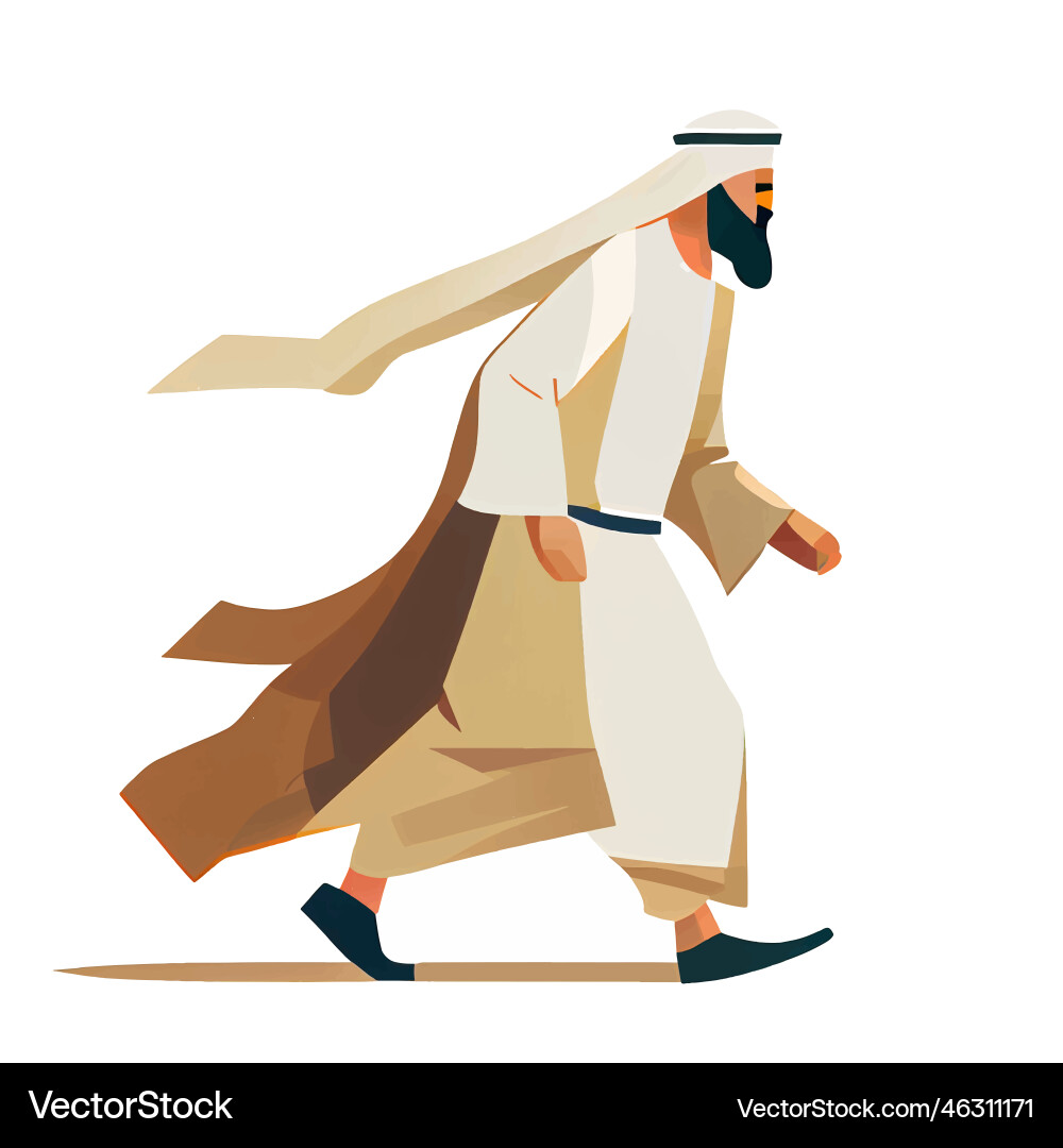Of arab man in traditional Royalty Free Vector Image