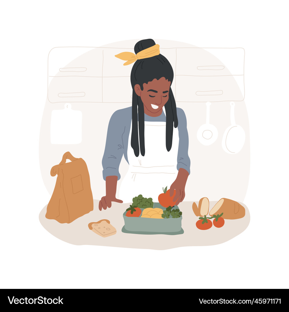 Pack waste-free lunch isolated cartoon Royalty Free Vector