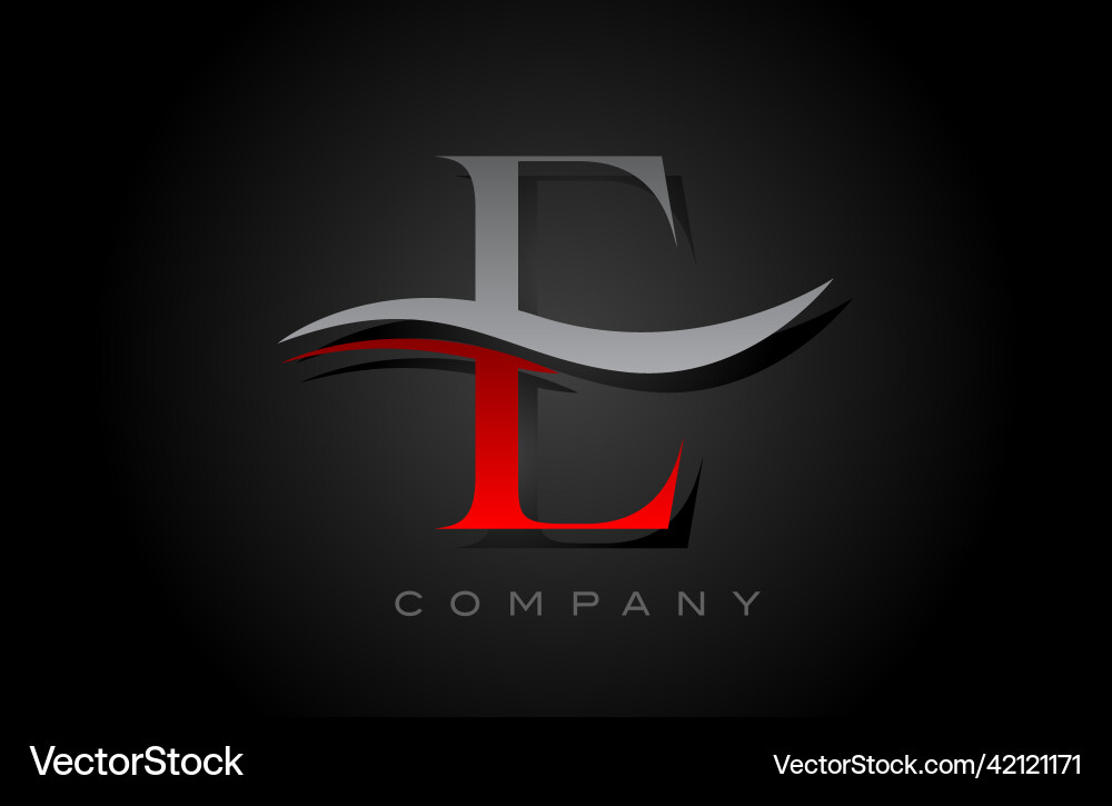 Red and grey alphabet letter logo design Vector Image