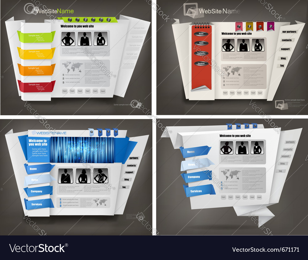 Set of business website design templates Vector Image