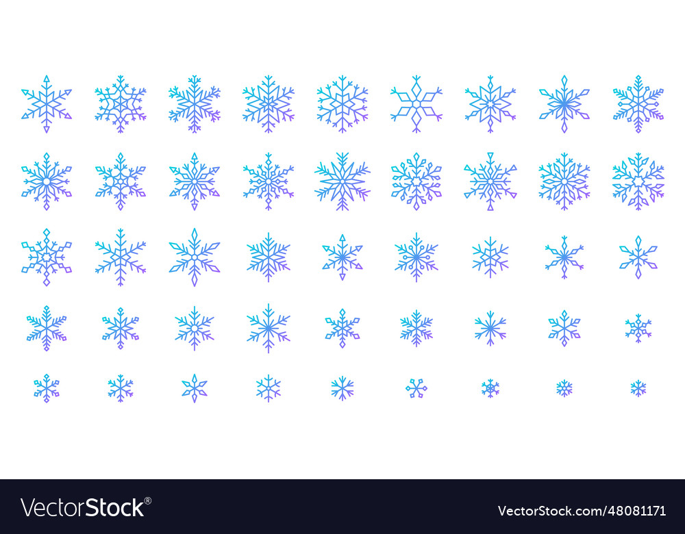 Snowflake icons set cold ice crystal winter snow Vector Image