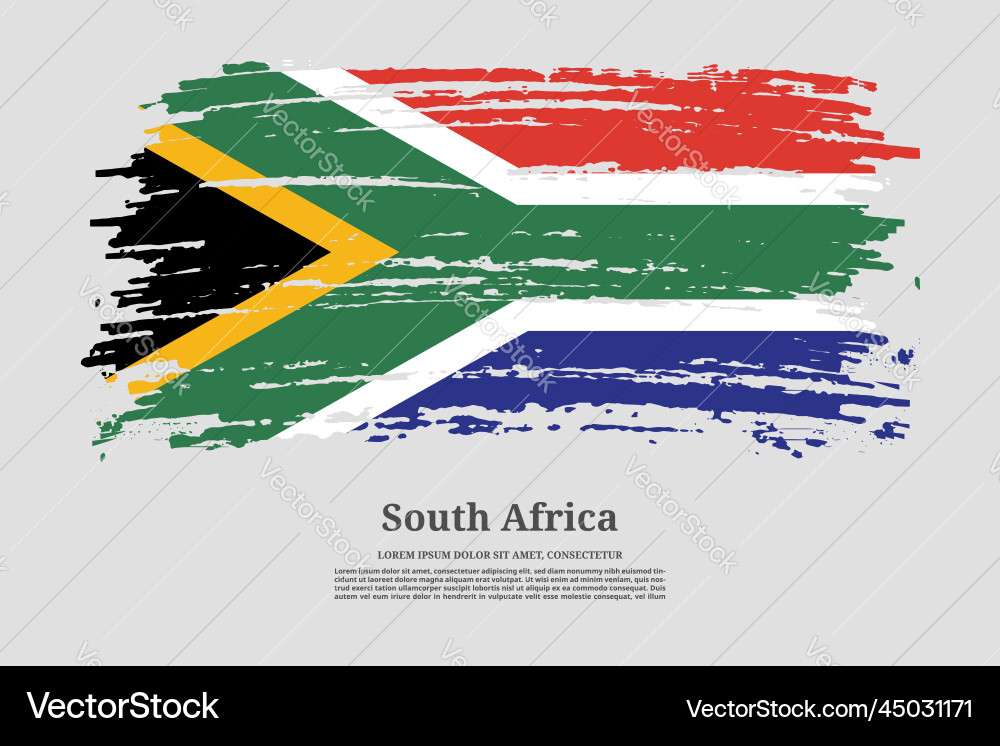 South africa flag with brush stroke effect Vector Image