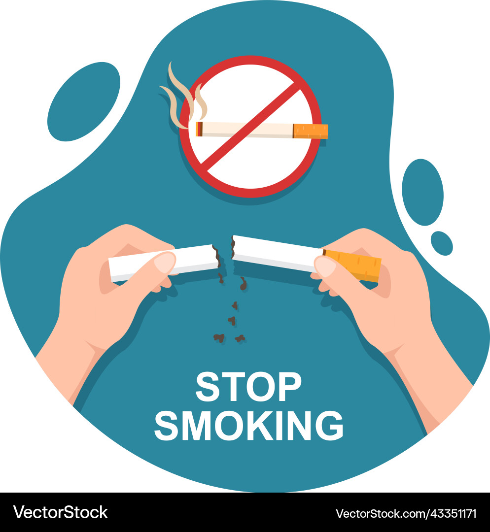 Stop smoking or no cigarettes for fight against Vector Image