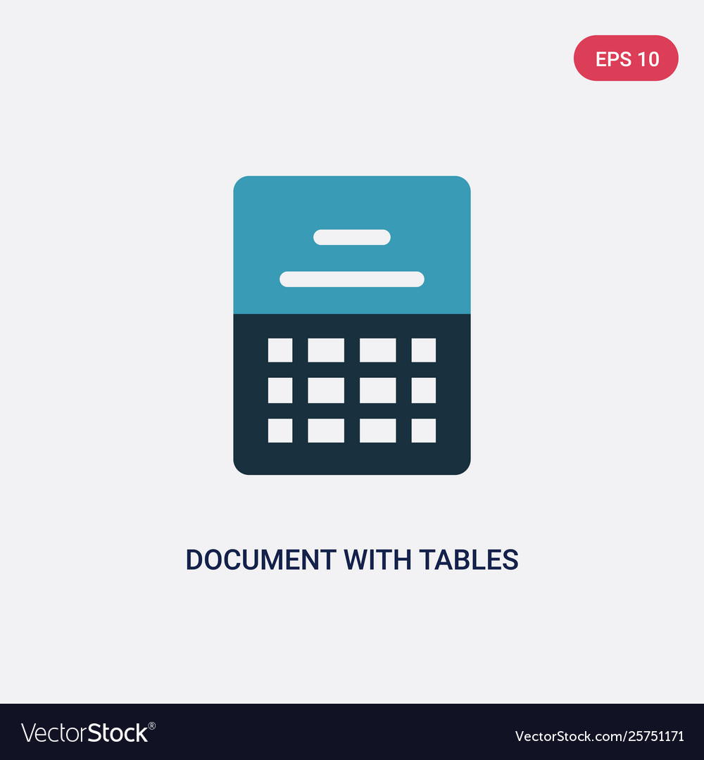 Two color document with tables icon from user Vector Image